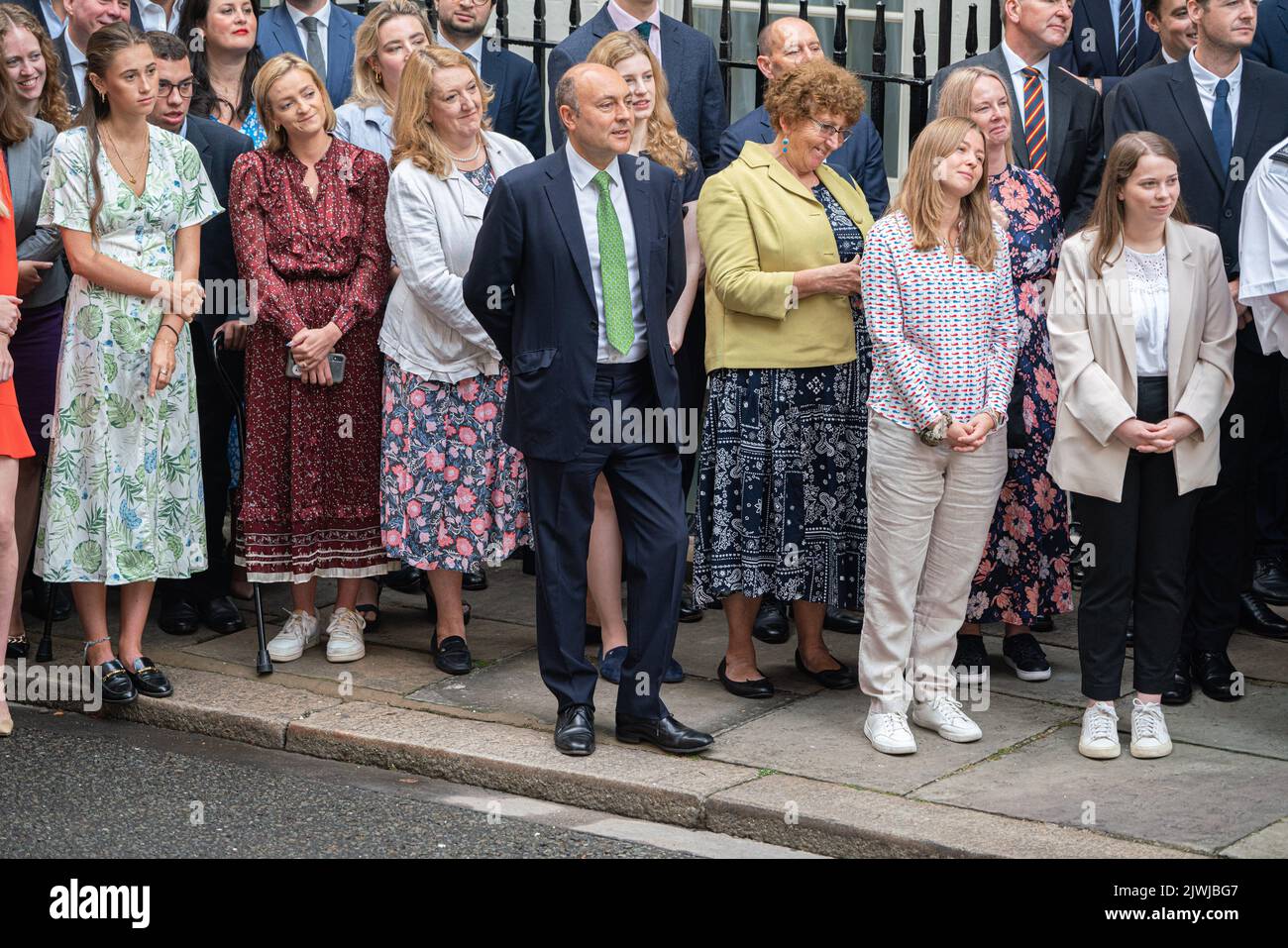 London UK. 6 September 2022. Andrew Griffith MP is flanked by Downing ...