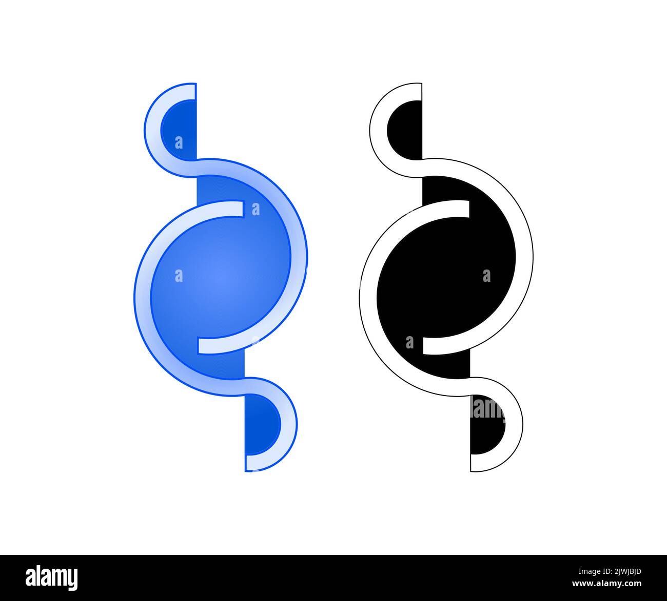 Logo with abstract letter double S isolated on white background. Flat ...