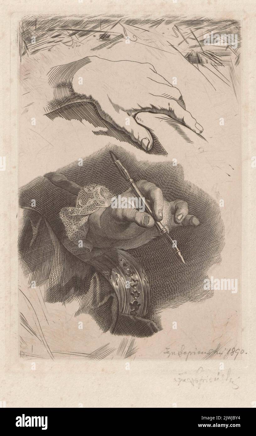 Study of a hand. Łopieński, Ignacy (1865-1941), graphic artist Stock ...