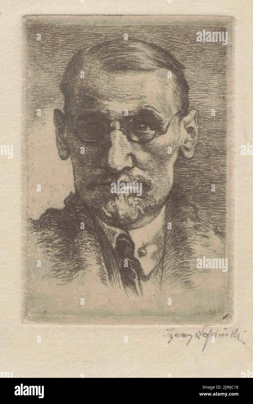 Self-portrait. Łopieński, Ignacy (1865-1941), graphic artist Stock ...