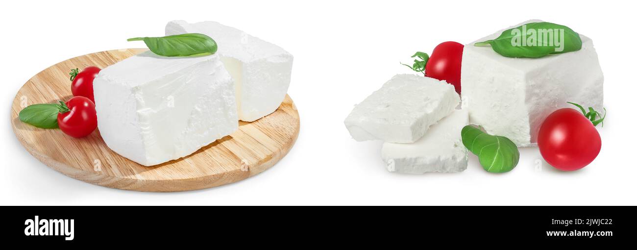 Feta cheese isolated on white background. With full depth of field ...