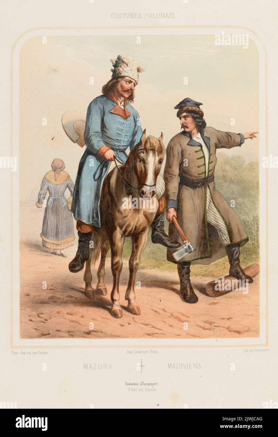 Mazuria (chart 9 in the Album Costumes Polonais). Lemercier, Rose ...