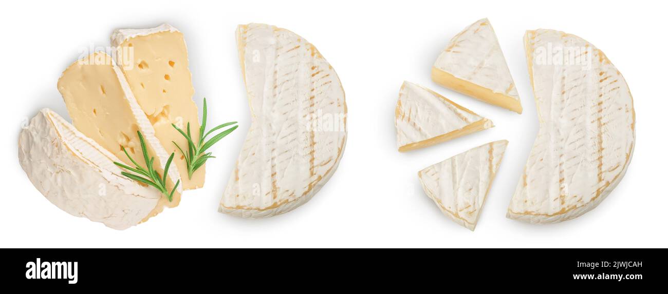 Camembert cheese isolated on white background with full depth of field ...