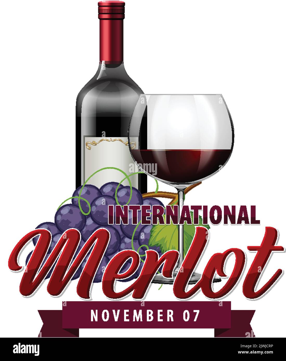 International Merlot Day Logo Design illustration Stock Vector Image ...