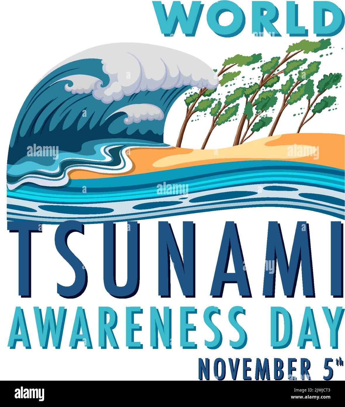 World Tsunami Awareness Day Banner Design illustration Stock Vector ...