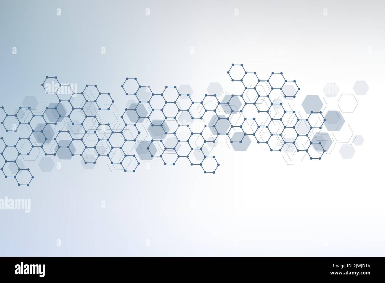 Science Network Pattern Connecting Lines And Dots Technology Hexagons Structure Or Molecular