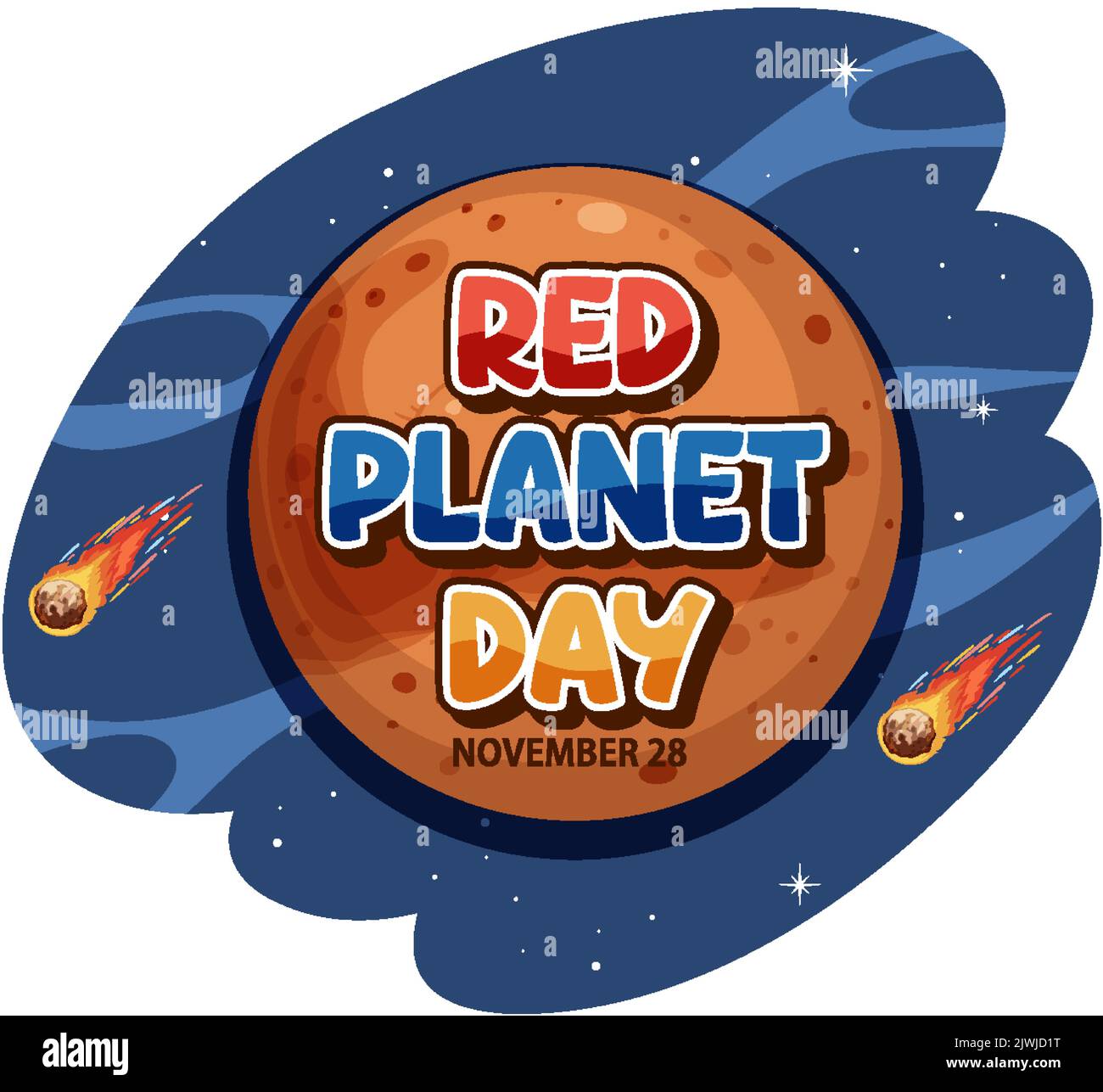 Red Planet Day Banner Design illustration Stock Vector Image & Art - Alamy