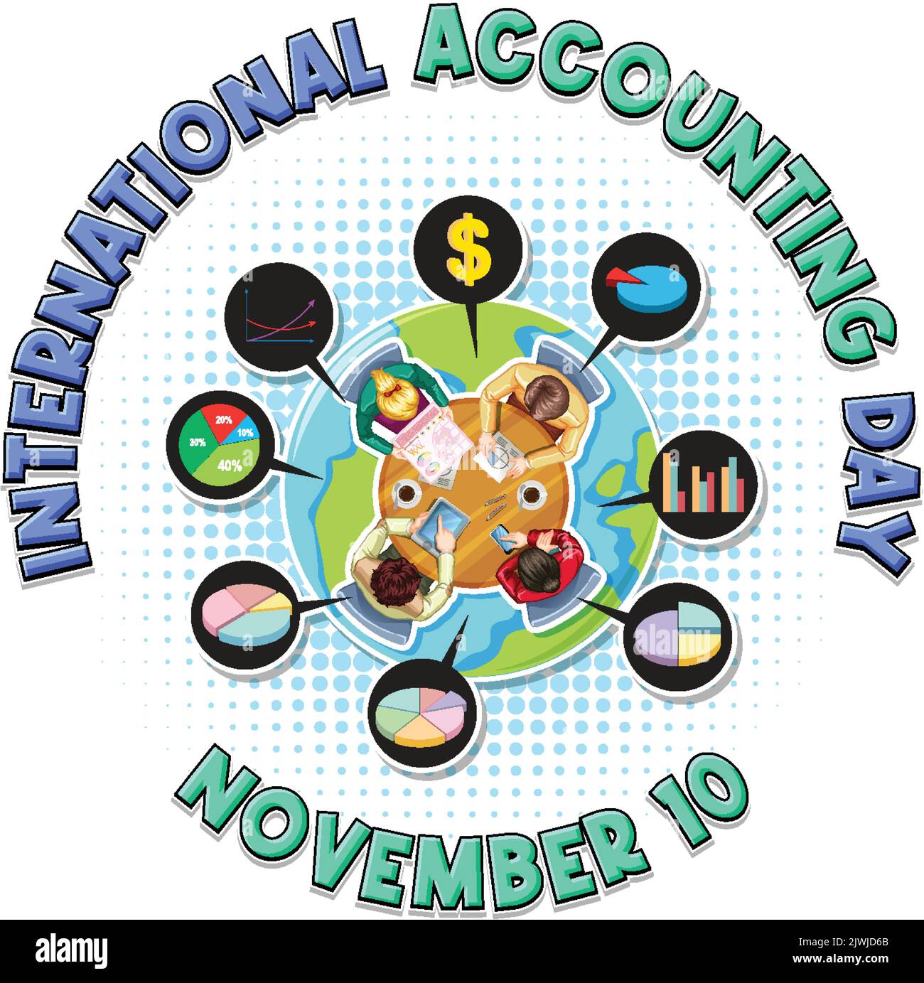 International Accounting Day Logo Design illustration Stock Vector ...