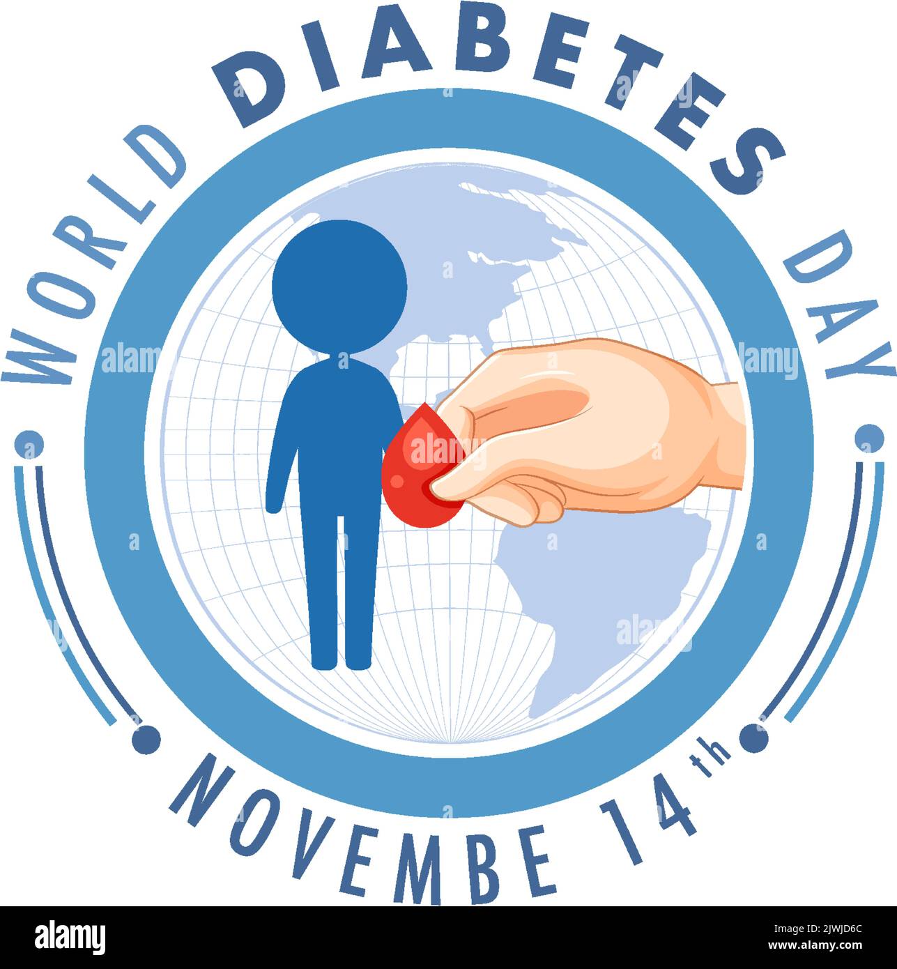 World Diabetes Day Logo Design illustration Stock Vector Image & Art ...