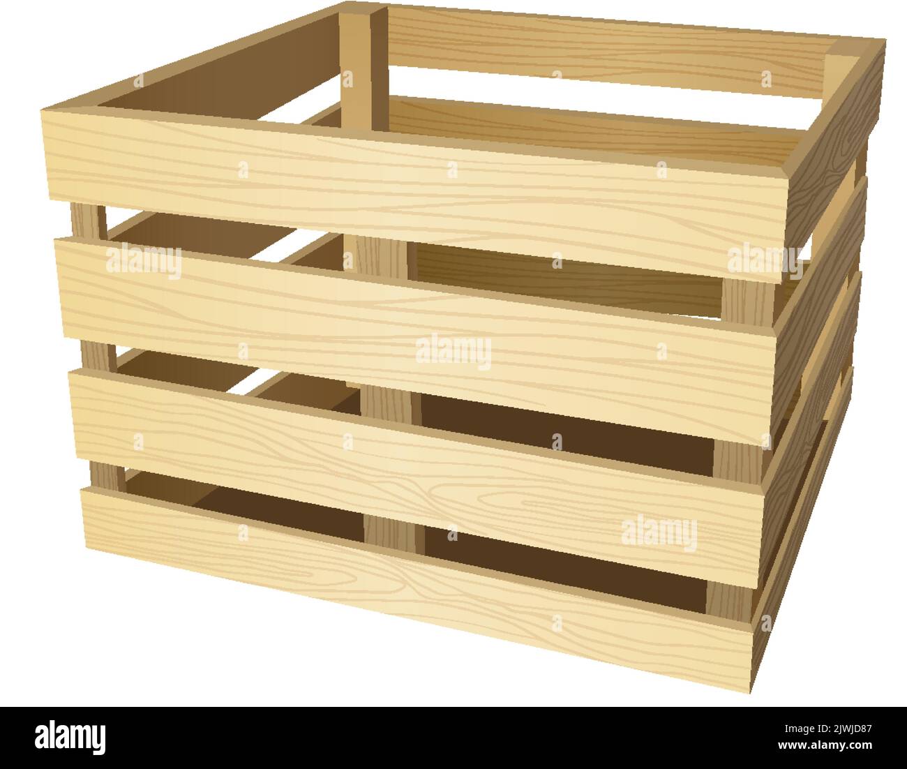 3D Wooden Crate Isolated illustration Stock Vector Image & Art - Alamy