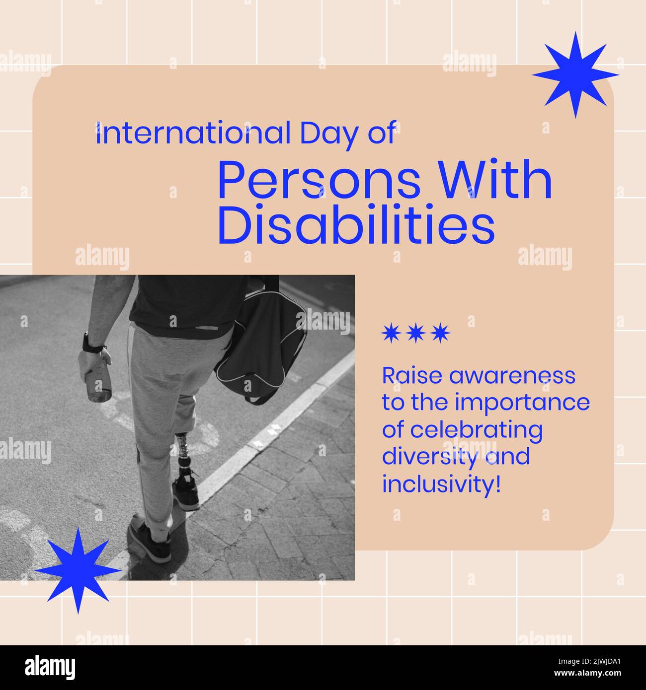 International day of persons with disabilities text and low section of ...