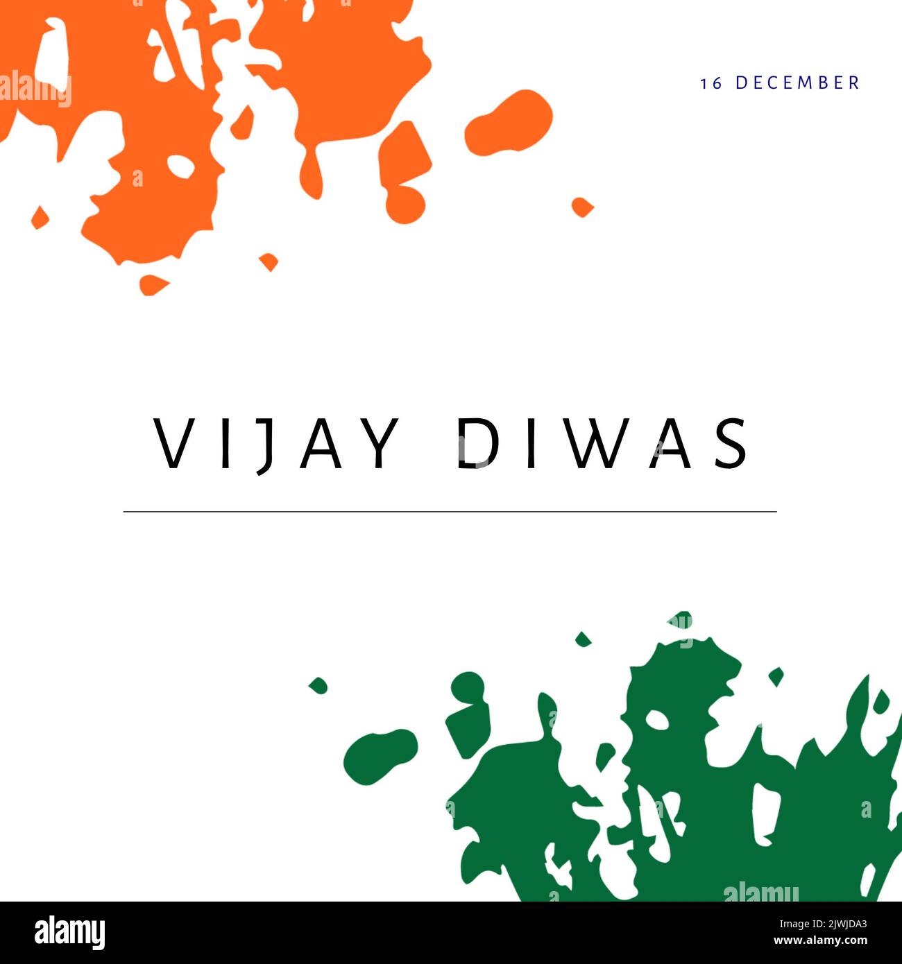 Illustration of 16 december, vijay diwas text with orange and green ...