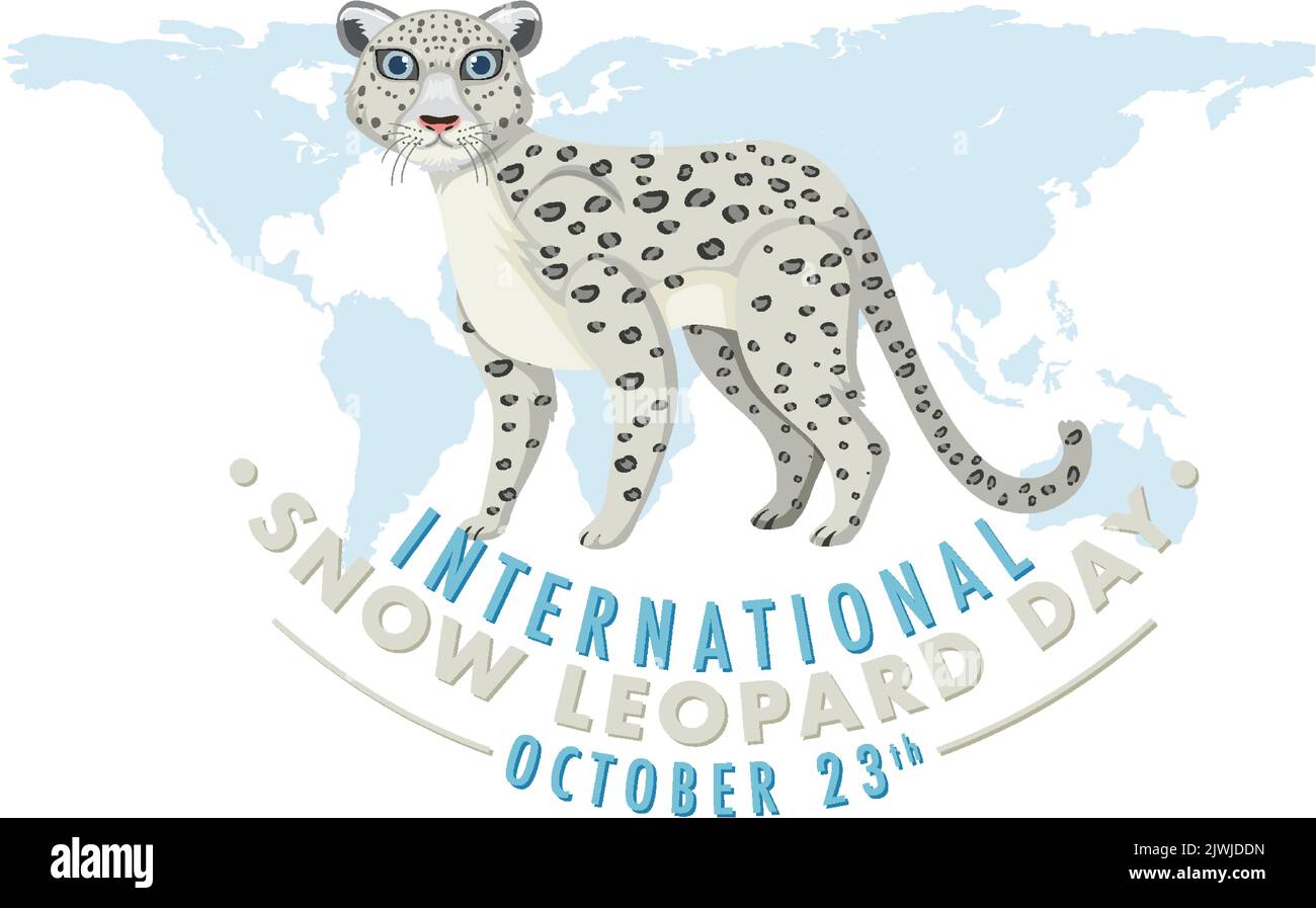 International Snow Leopard Day Banner Design illustration Stock Vector ...