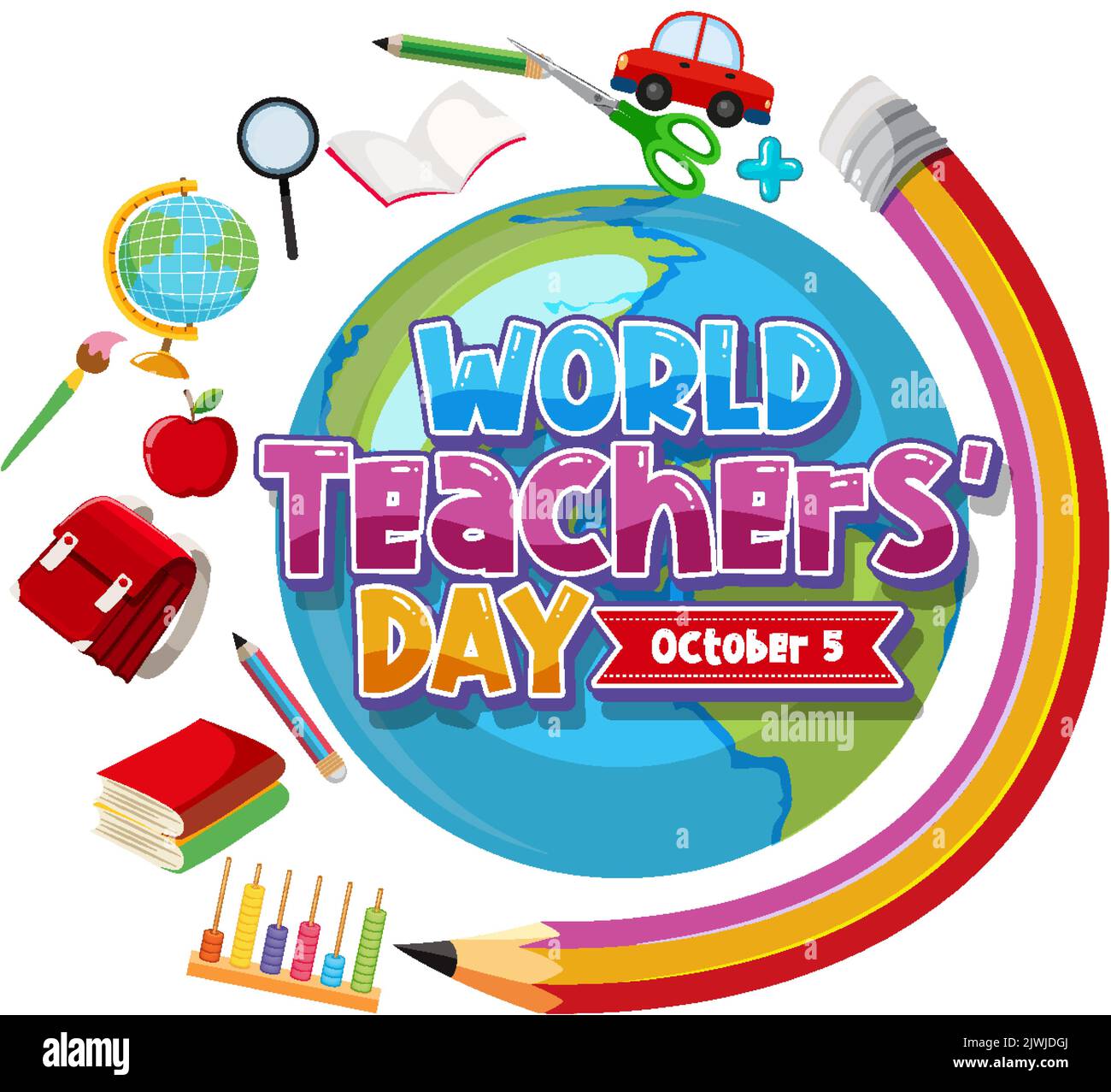 World Teacher's Day Logo Banner Design illustration Stock Vector Image ...