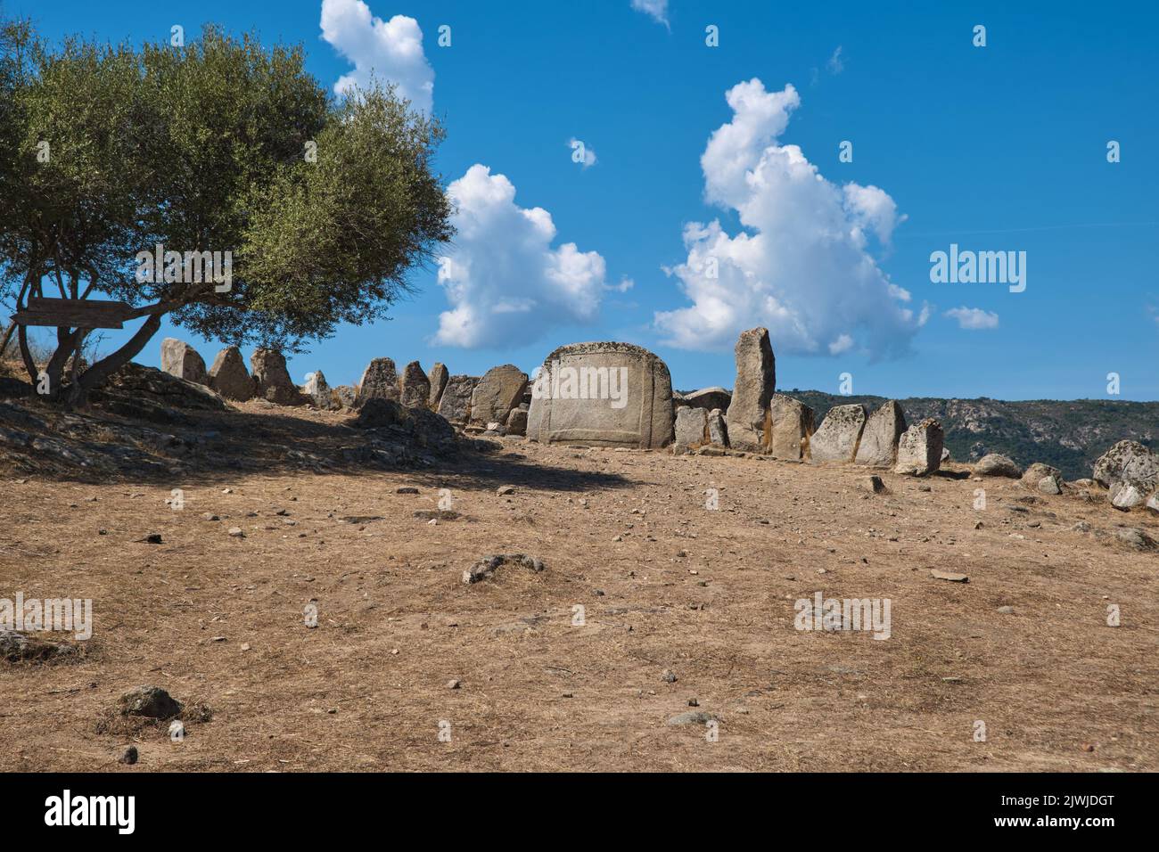 giants' tomb, (neolithic funerary graves), and standing stones ...