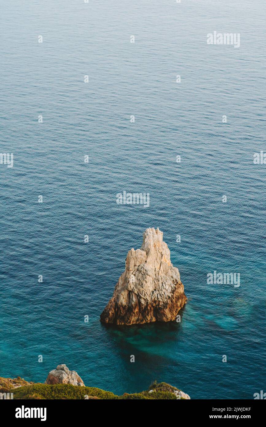 Aerial view rock in Aegean sea landscape in Turkey nature resort ...