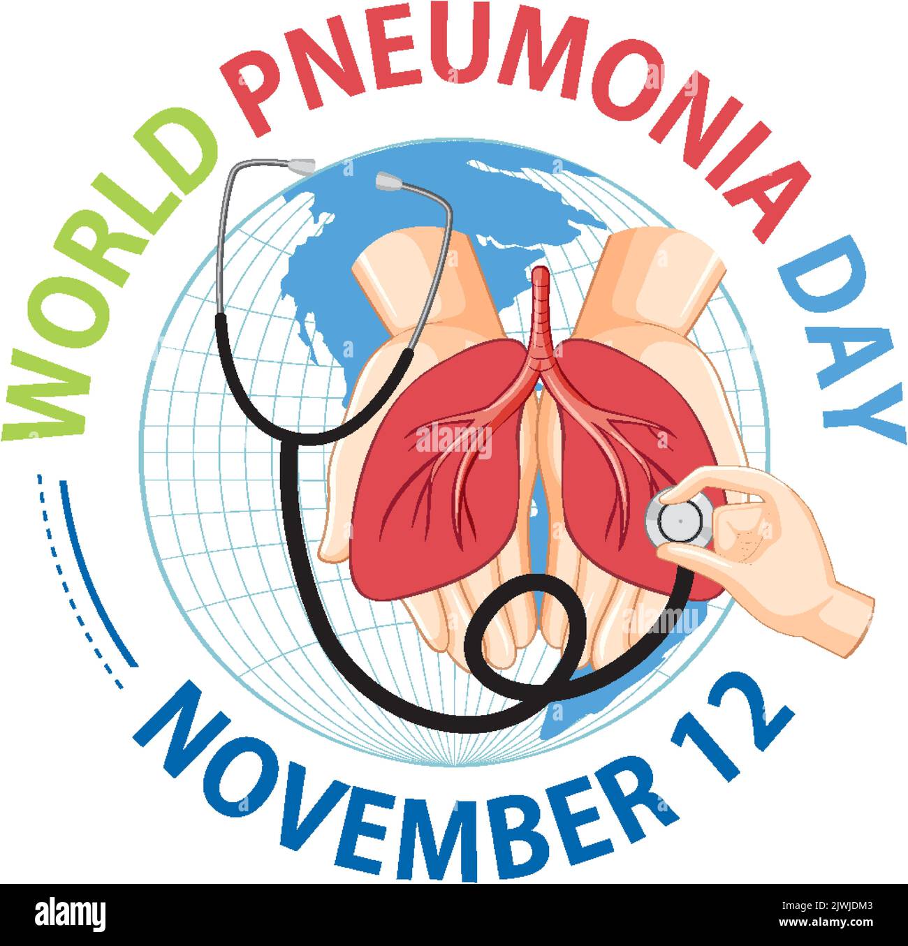 World Pneumonia Day Logo Design illustration Stock Vector Image & Art ...