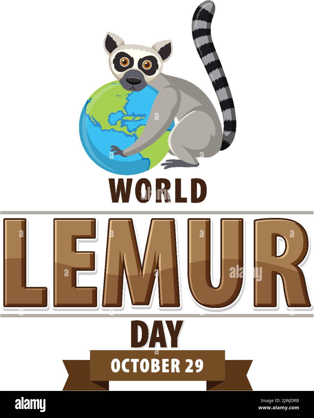 World Lemur Day Poster Design illustration Stock Vector Image & Art - Alamy
