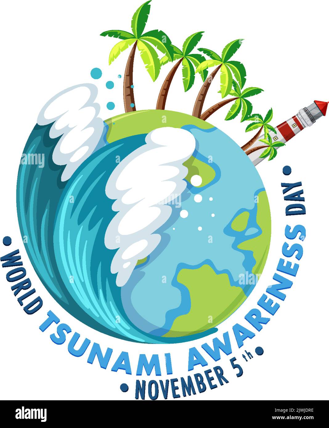 World Tsunami Awareness Day Banner Design illustration Stock Vector ...