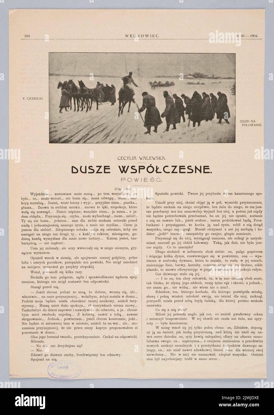 Reproduction of a painting: Feliks Cichocki (1861-1921), Gathering for ...