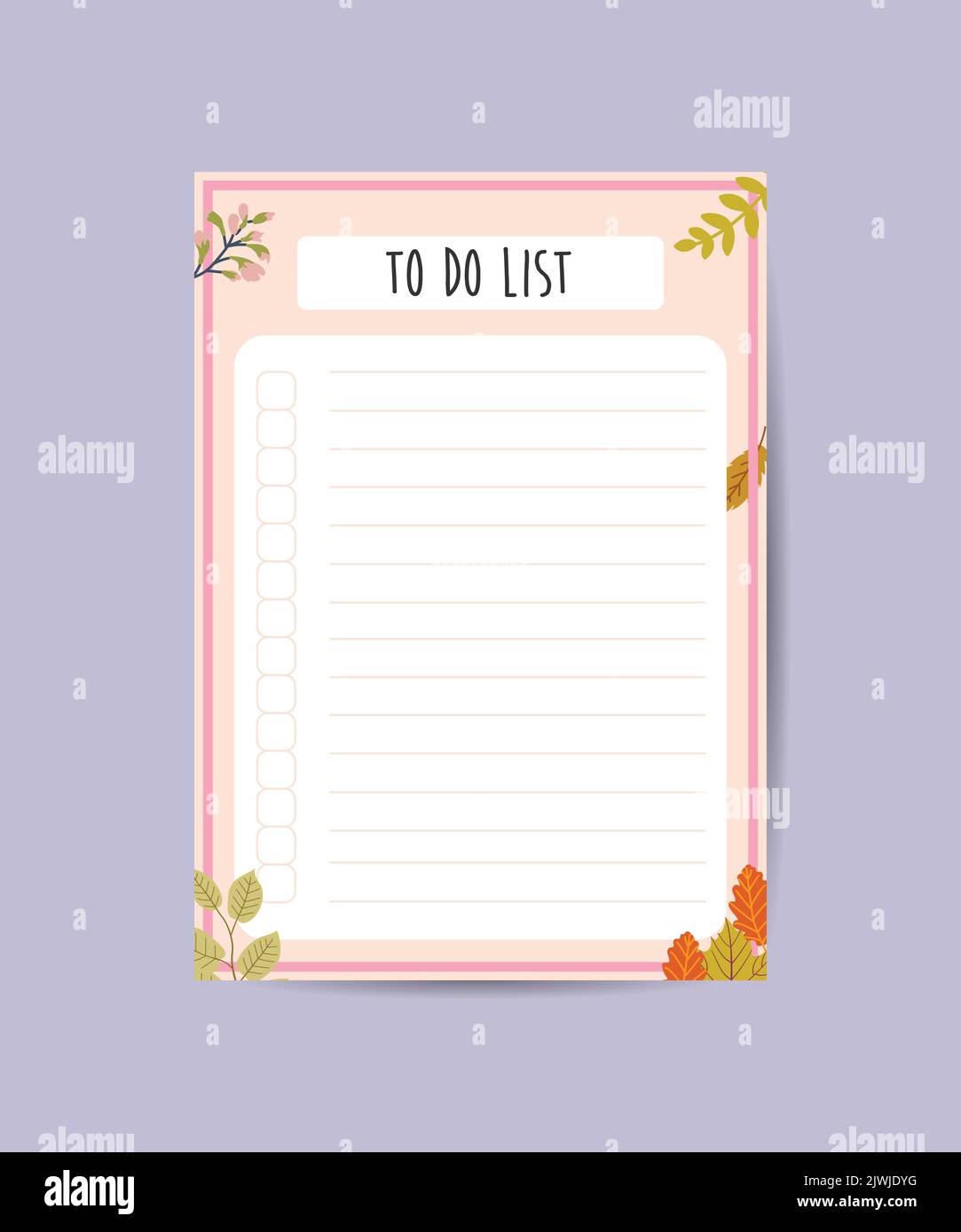 To do planner template Daily check list with floral background Memo ...