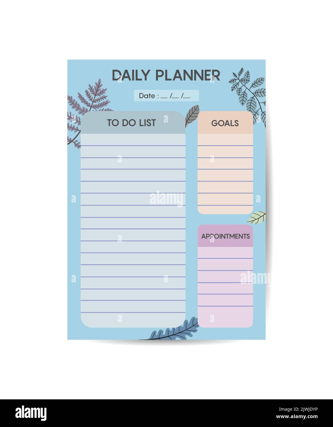 modern daily planner with autumn leaves. simple printable to do list ...