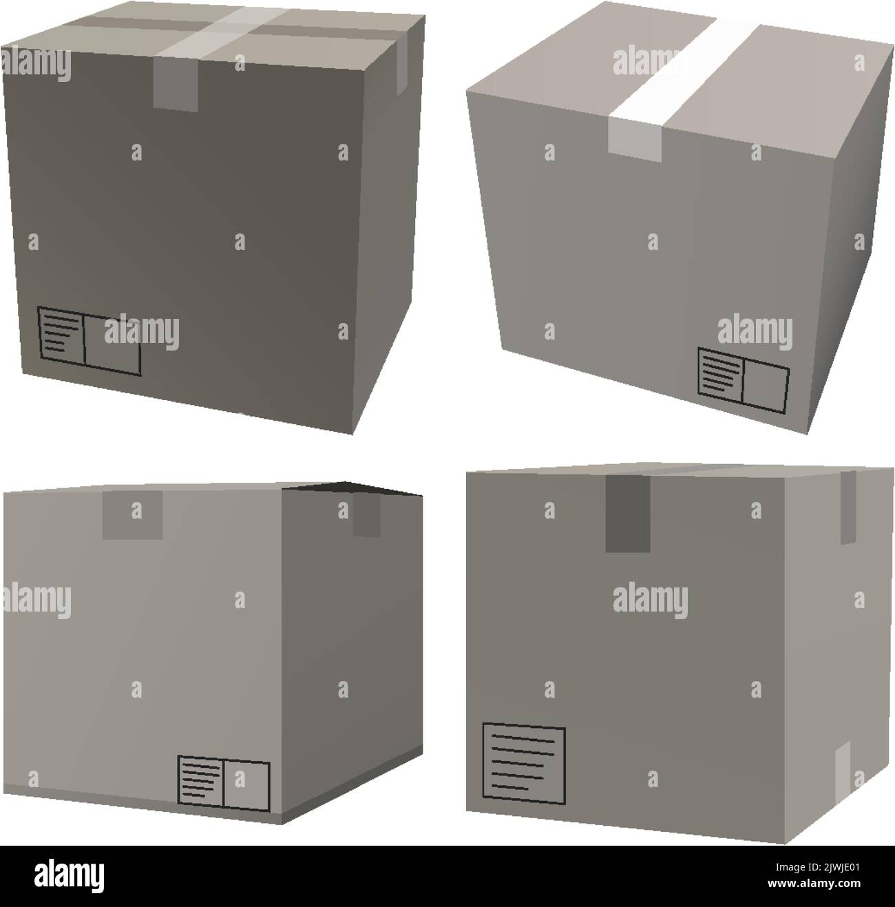 Realistic paper box isolated illustration Stock Vector Image & Art - Alamy