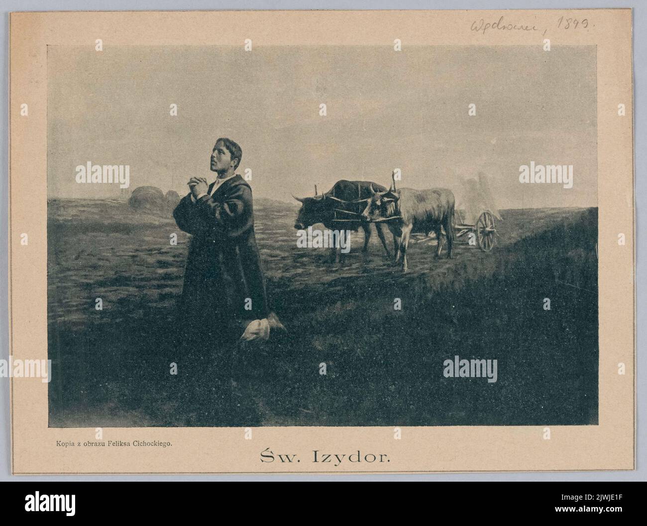 Reproduction of a painting: Feliks Cichocki (1861-1921), St. Isidor ...