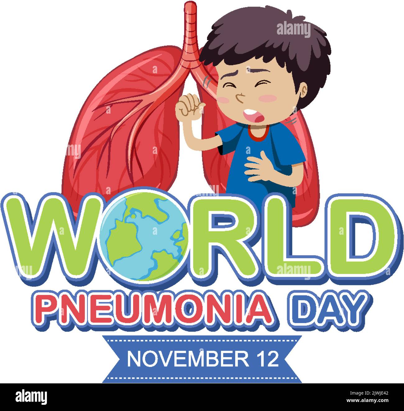 World Pneumonia Day Logo Design illustration Stock Vector Image & Art ...