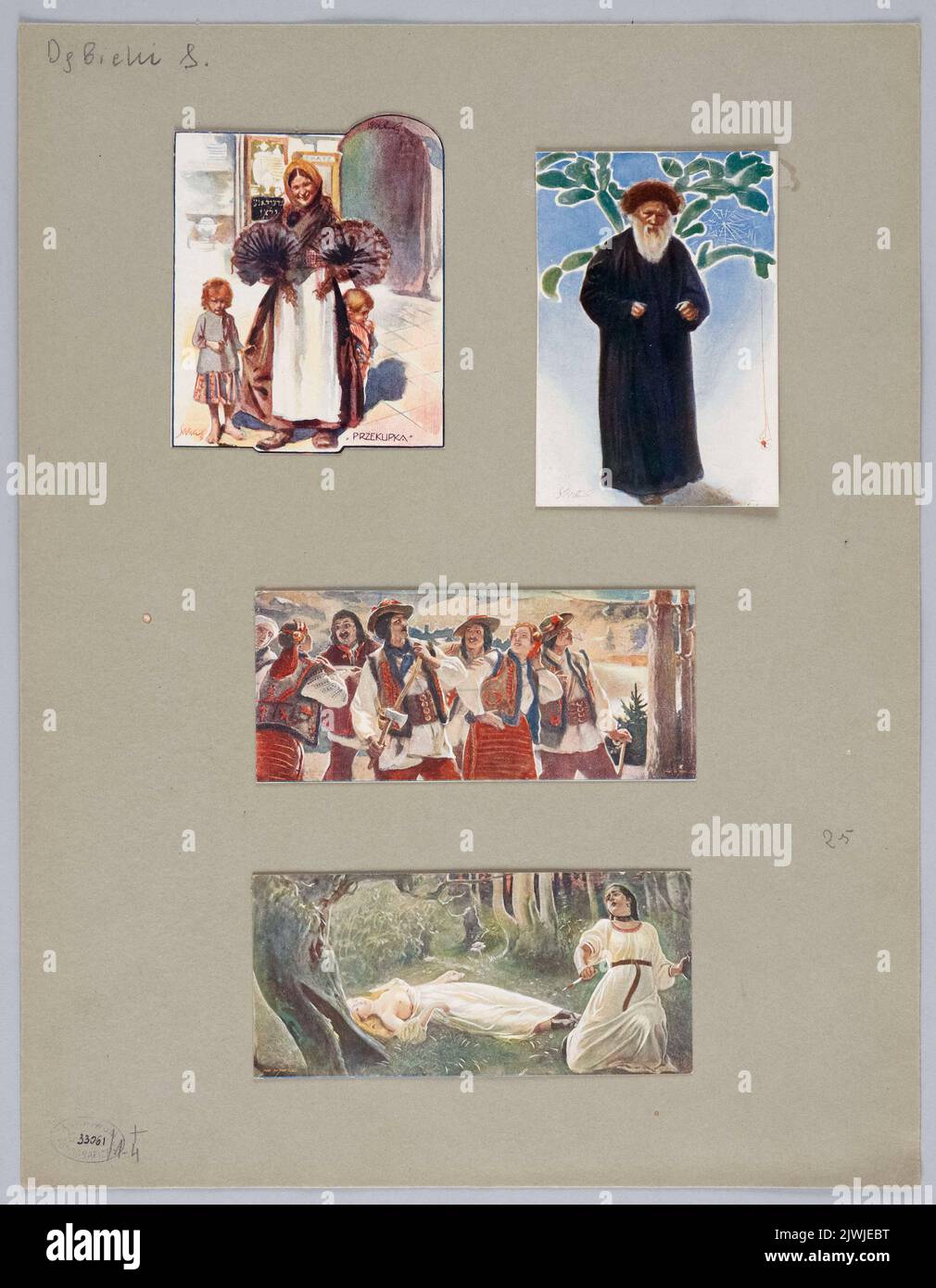 Four postcards with reproductions of paintings: Dębicki, Stanisław ...