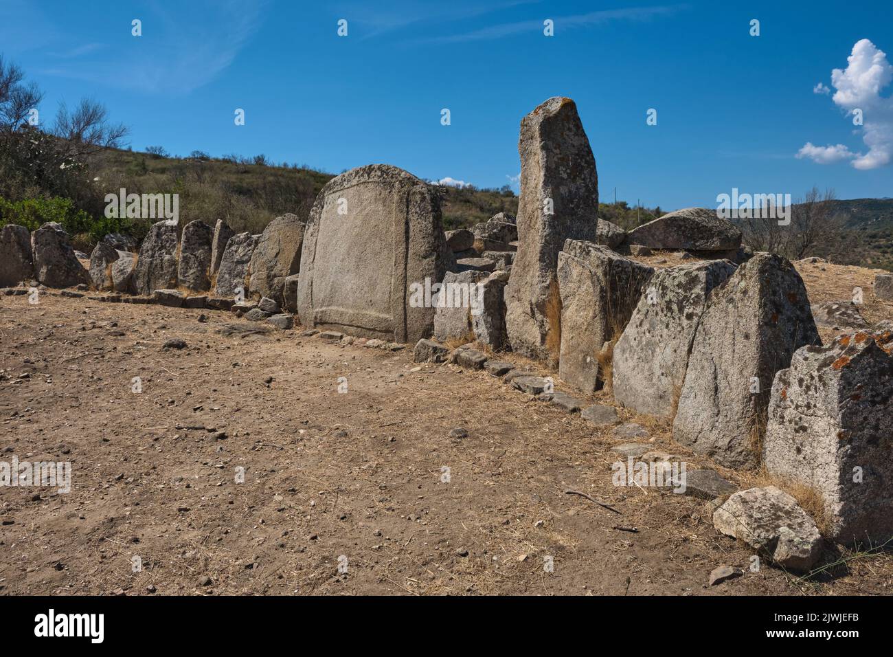 giants' tomb, (neolithic funerary graves), and standing stones ...