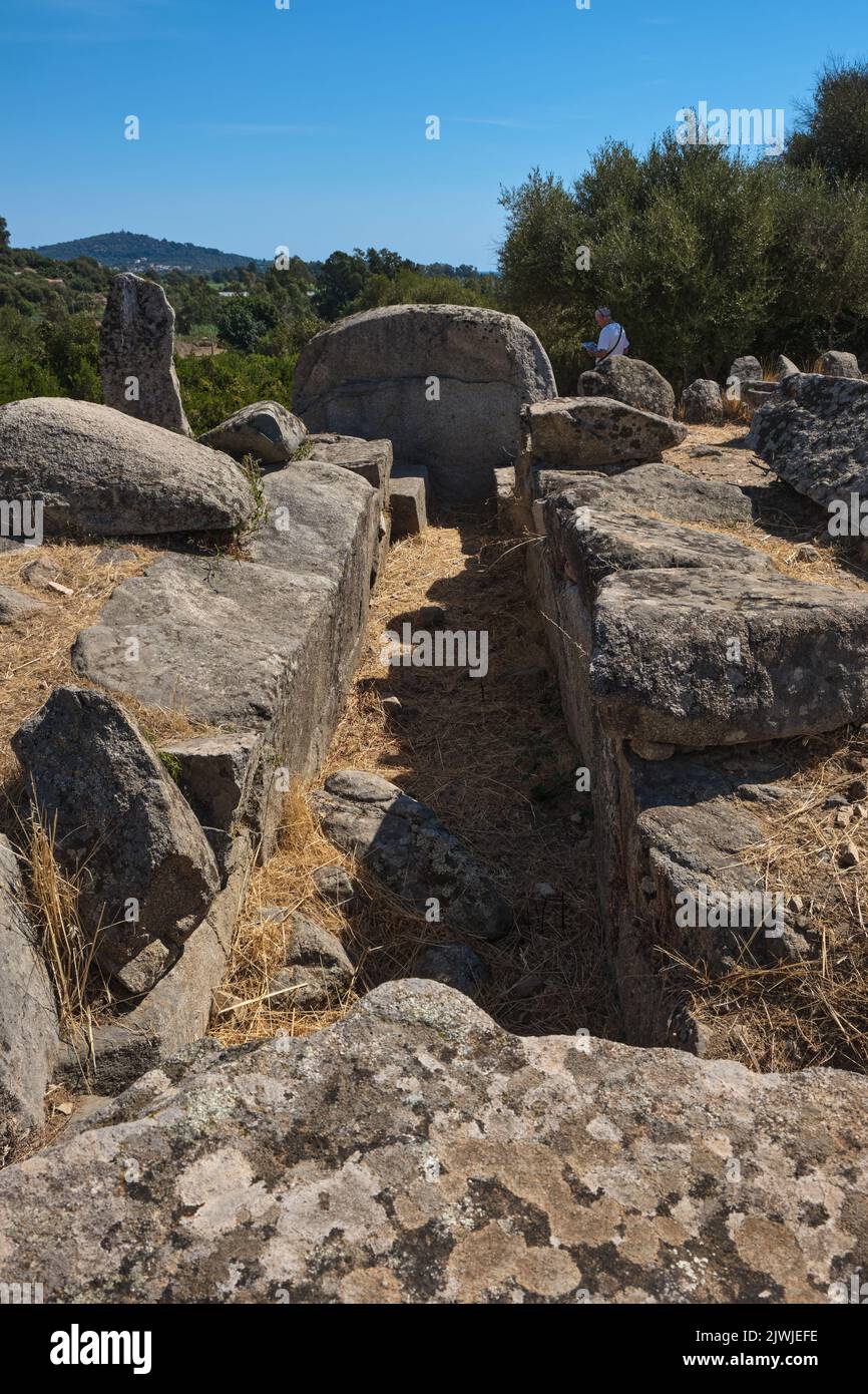 giants' tomb, (neolithic funerary graves), and standing stones ...