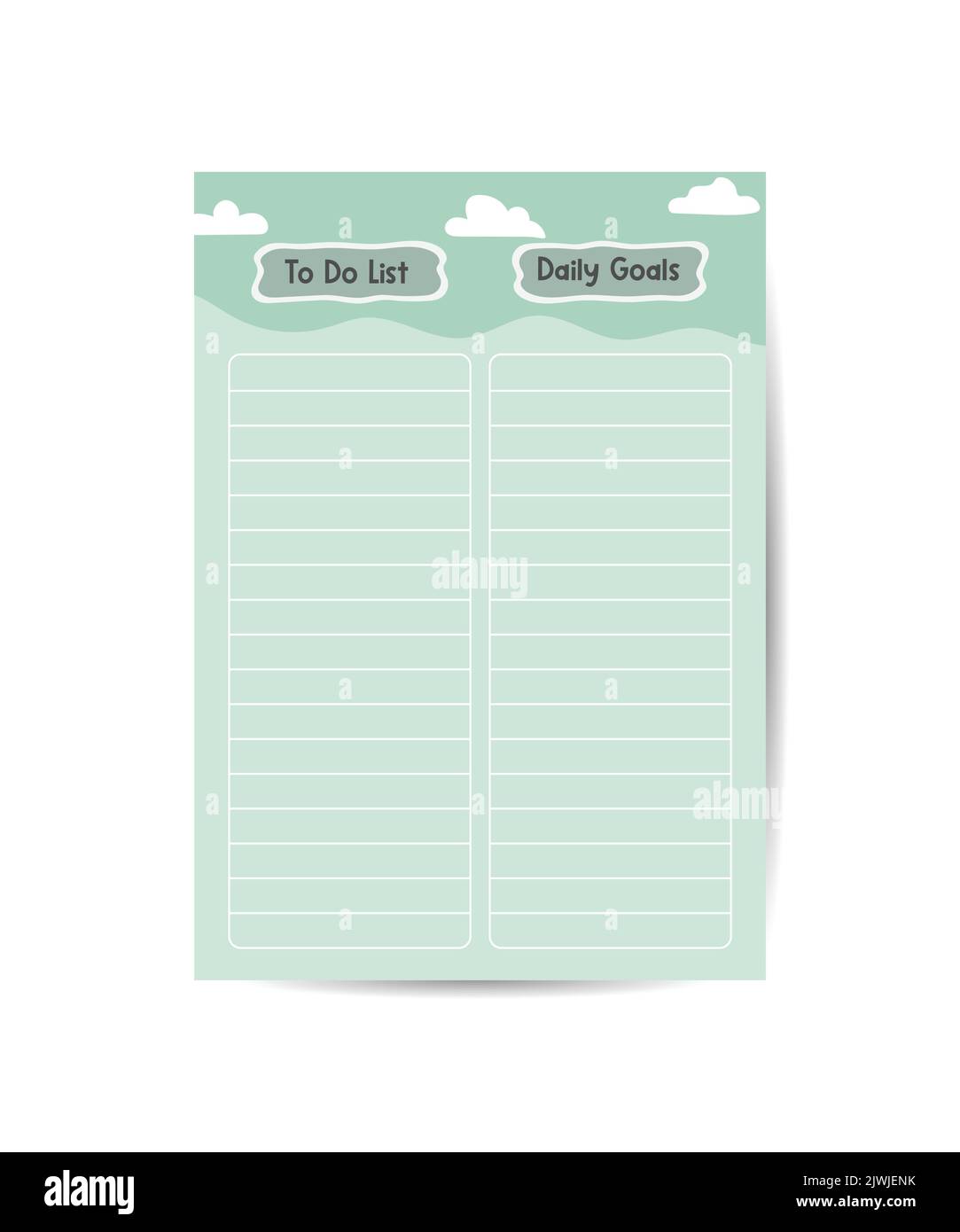 daily planner notes templates decorated in sky blue Stock Vector Image ...
