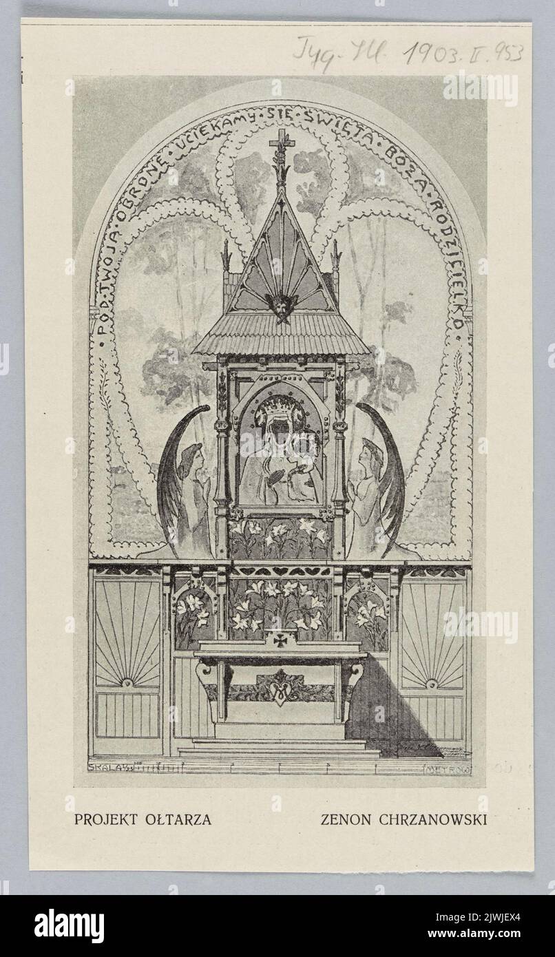 Reproduction of drawing: Chrzanowski, Zenon (1866-1918), Design for an ...