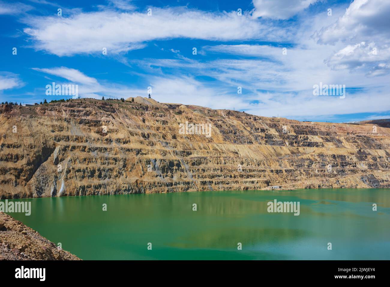 The Berkeley Pit, a former open pit copper mine located in Butte ...