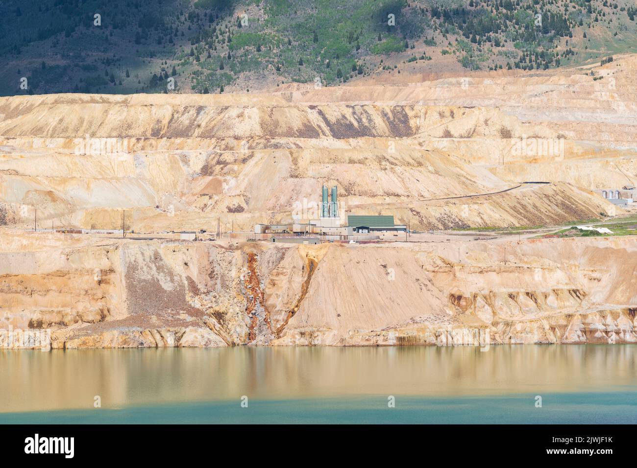 The Berkeley Pit, a former open pit copper mine located in Butte ...
