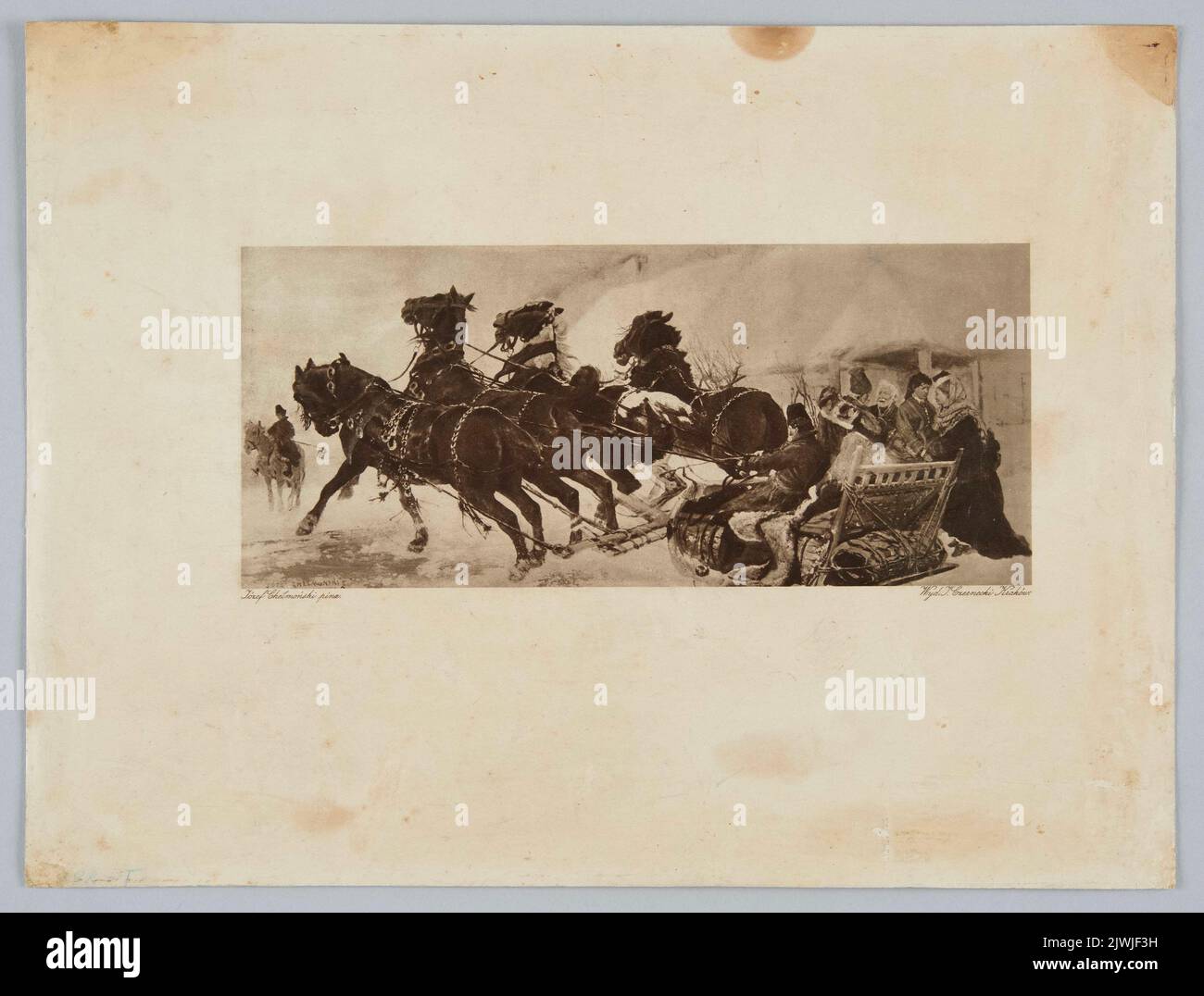 Reproduction of a painting: Chełmoński, Józef (1849-1914), Attempt at a ...