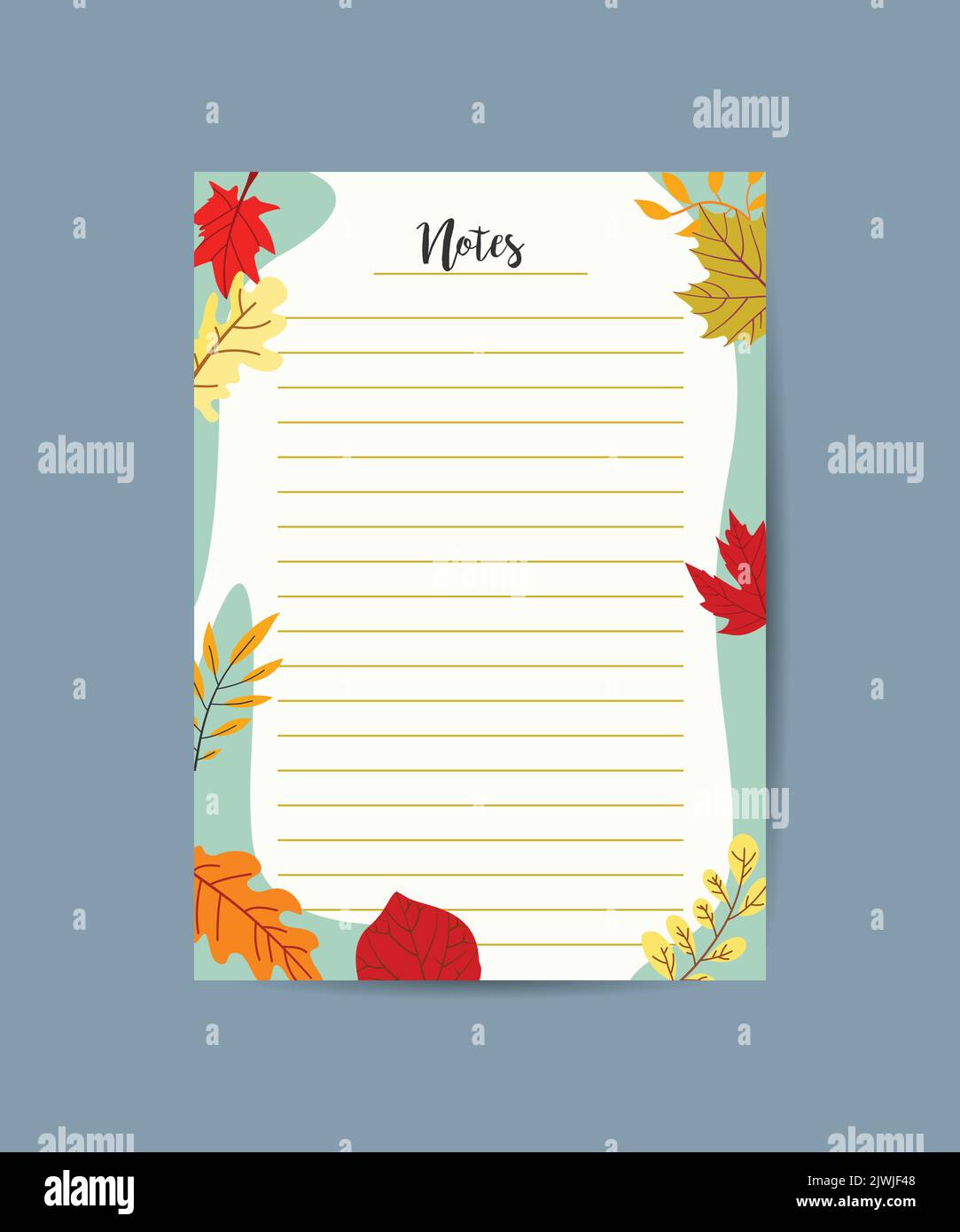 Autumn to-do list notes template with maple leaves and autumn berries ...