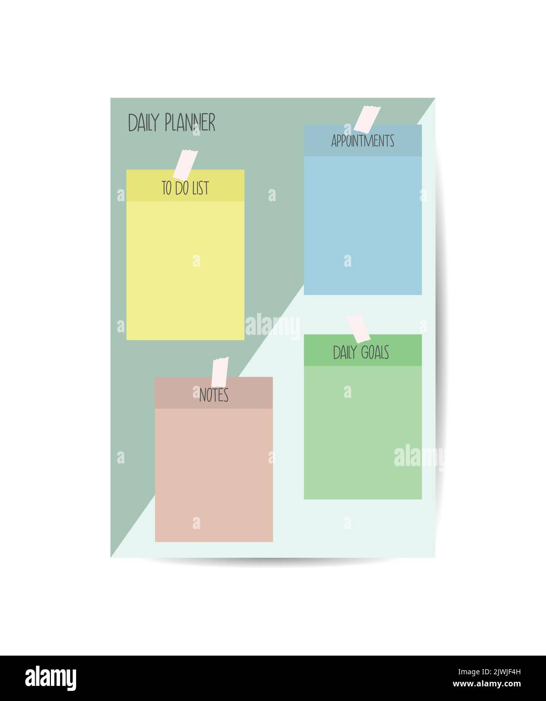 Daily Planner Template Organizer and Schedule with place for Notes ...