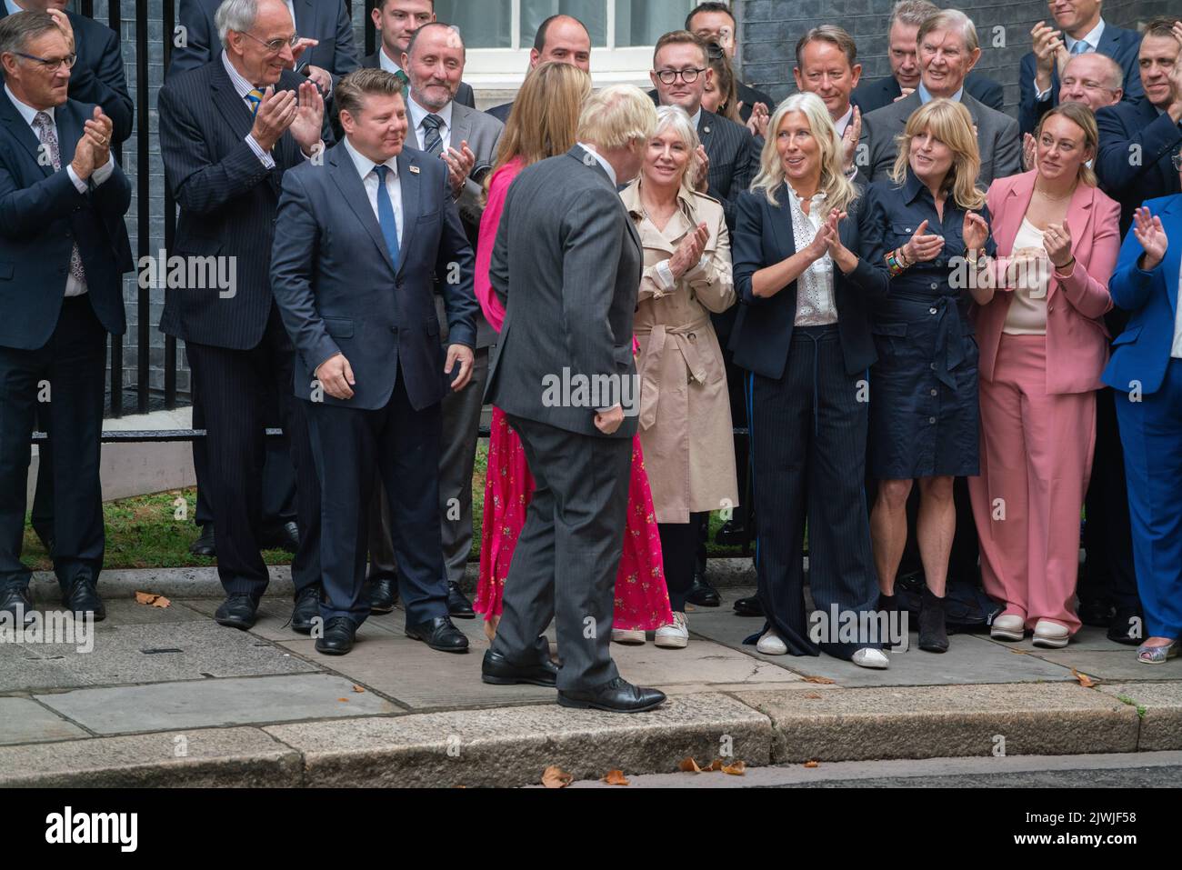 London UK. 6 September 2022. Boris Johnson is applauded by his sister ...