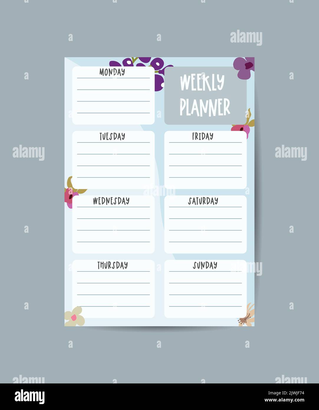 Printable weekly planner pastel hi-res stock photography and images - Alamy