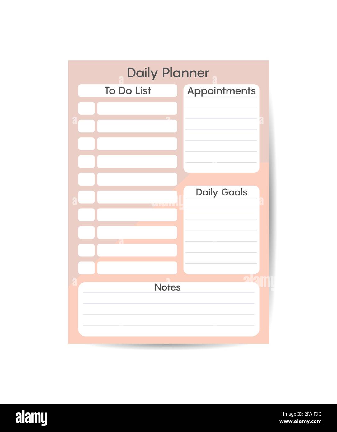 Plant Daily Planner Template in Vector for Notes, To Do List, Goals ...