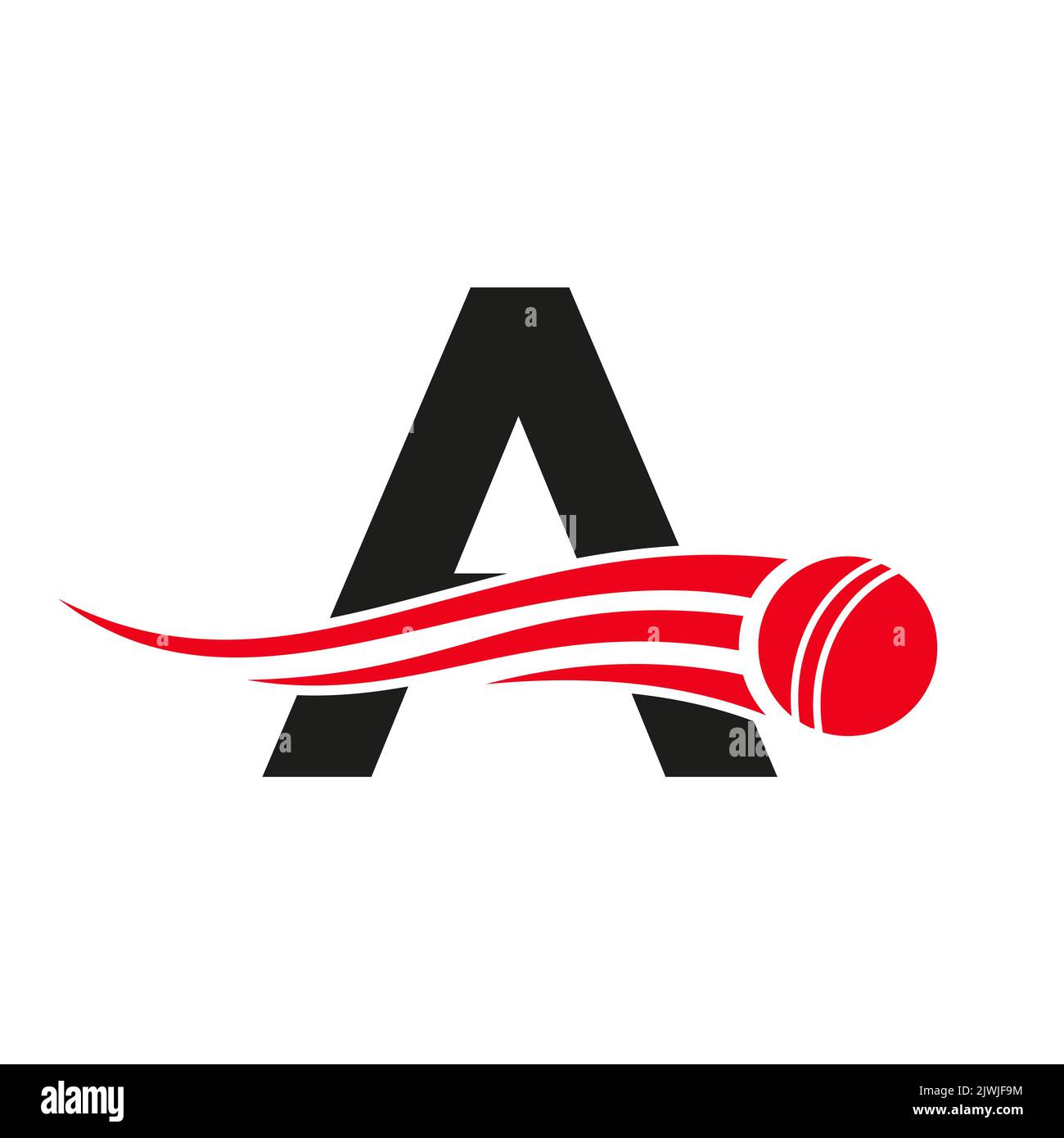 Letter A Cricket Logo Concept With Ball Icon For Cricket Club Symbol ...