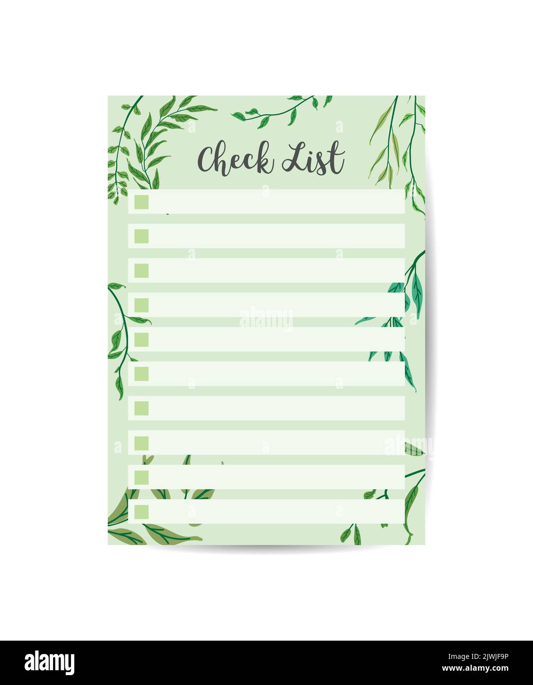 vector check list decorated with floral illustration vector Stock ...