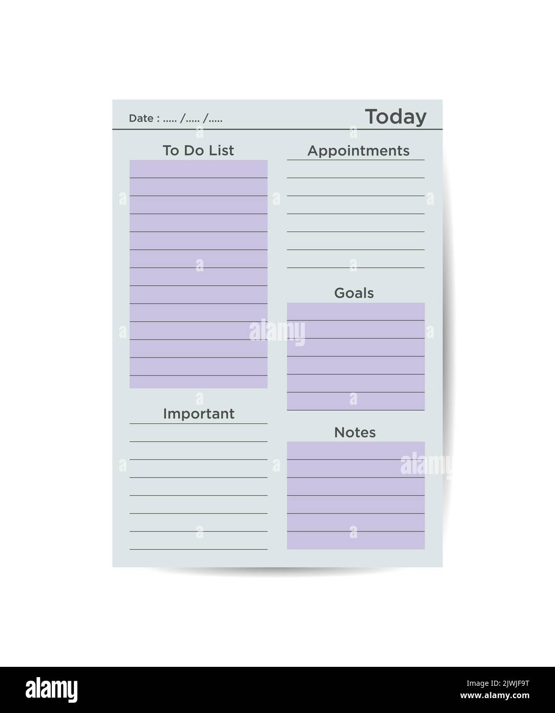 Daily Planner Template Ready for Print with Space for To-Do List ...
