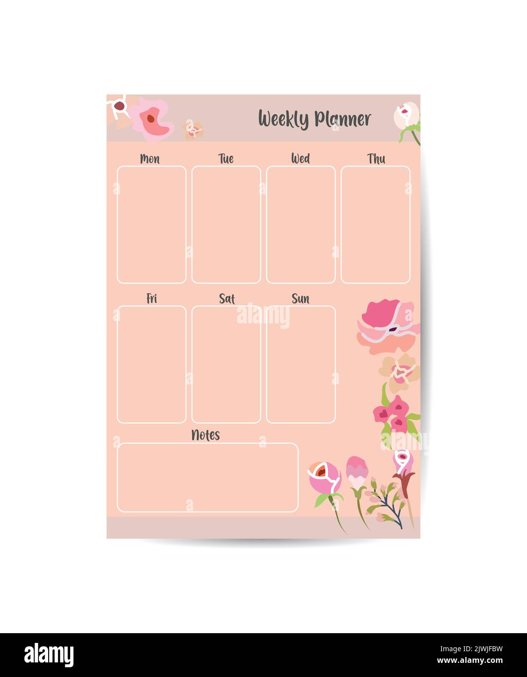 Weekly planner Template Ready for Print with Space for To-Do List ...