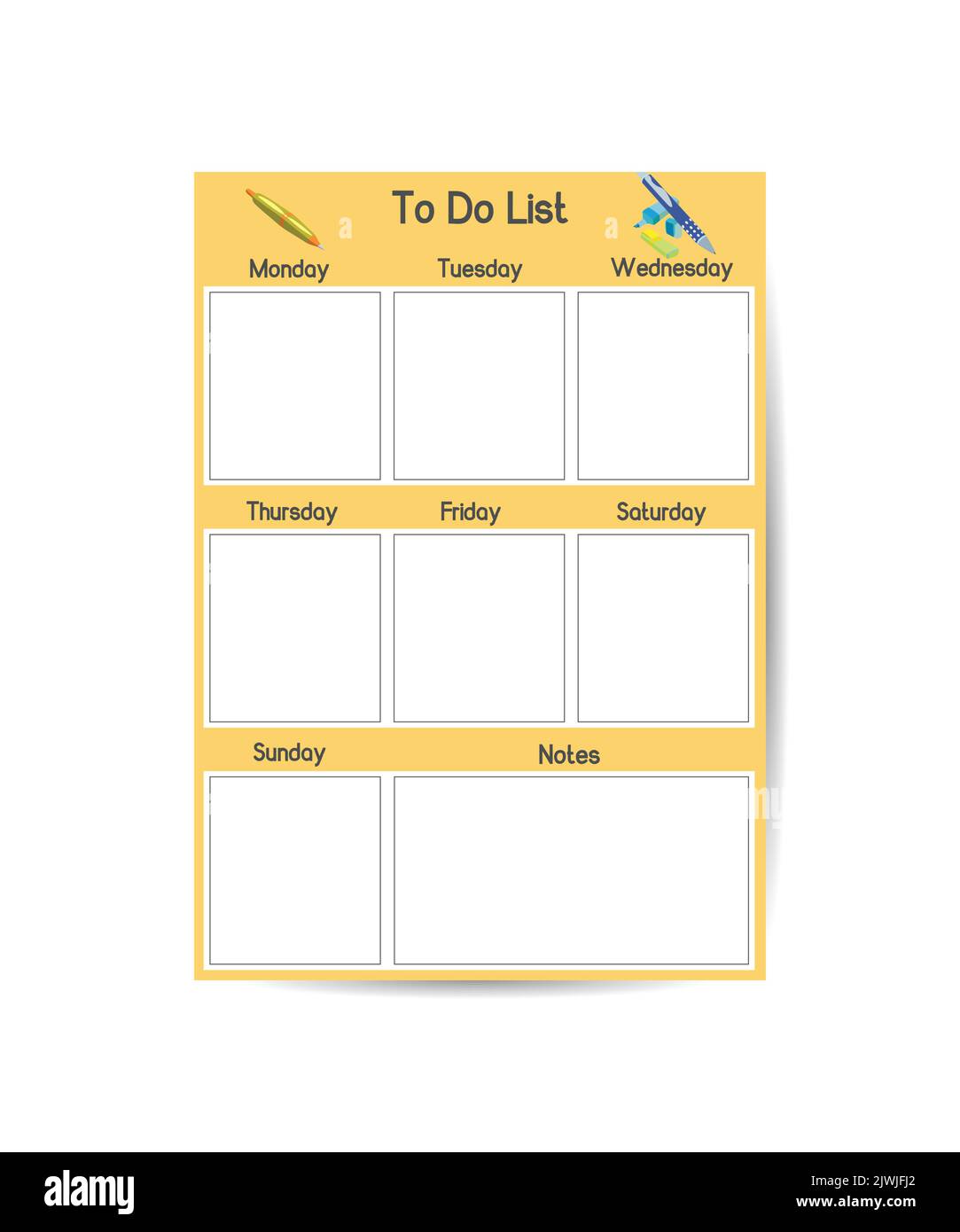 Templates for notes to do list. Organiser and Schedule with place for ...