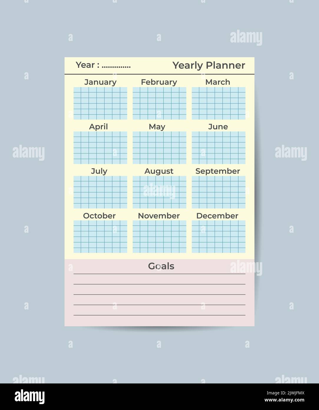 yearly planner template. minimalist planners Business organizer page ...