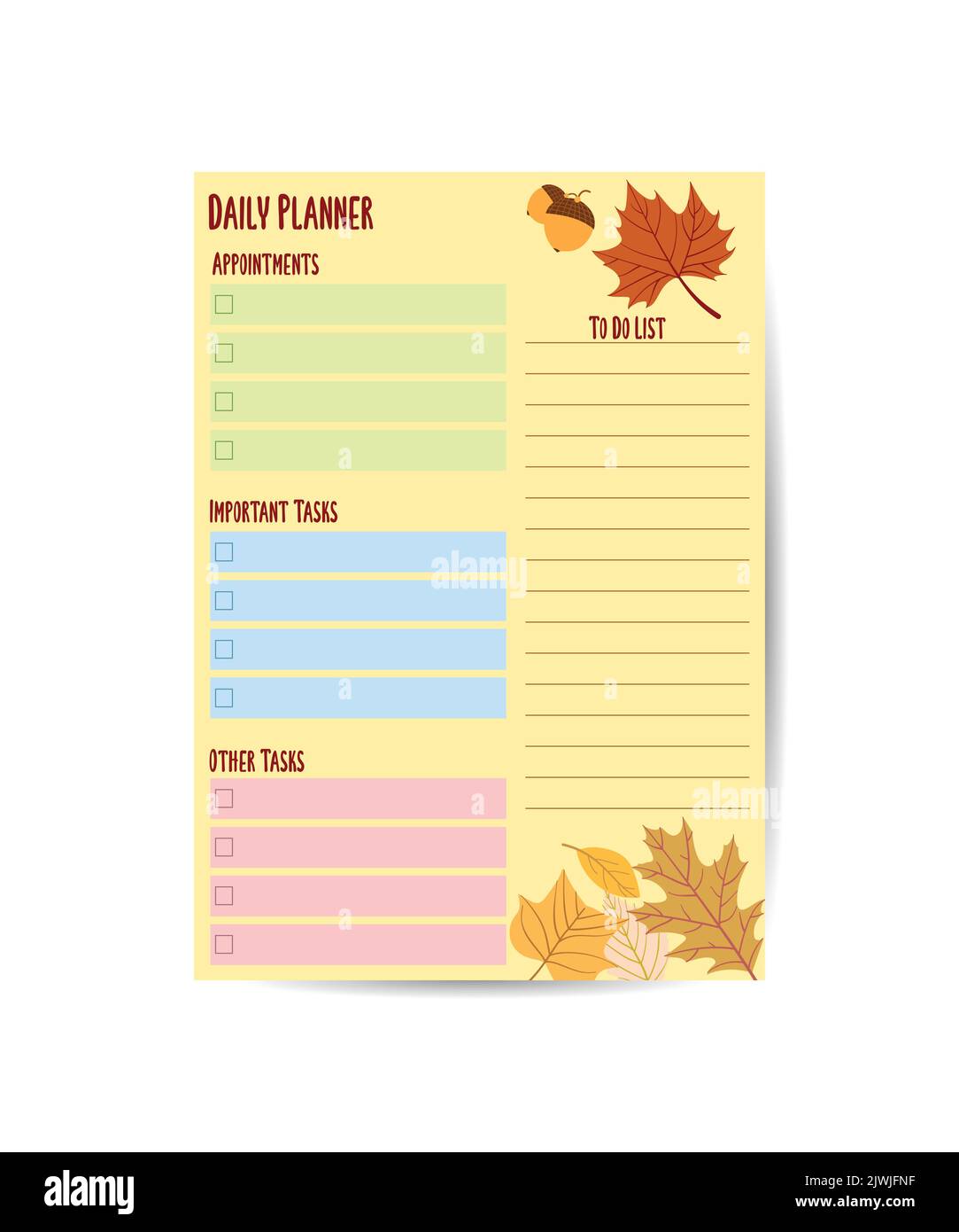 Daily Planner Template Organizer and Schedule with place for Notes ...