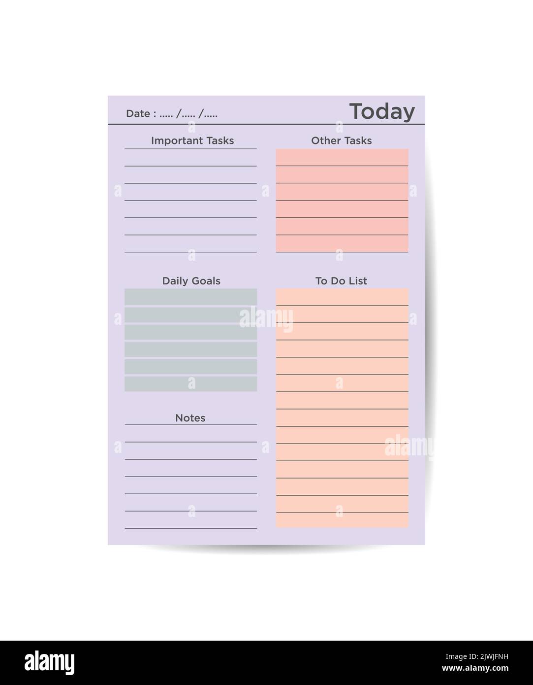 Business organizer schedule page for a day for effective planning ...